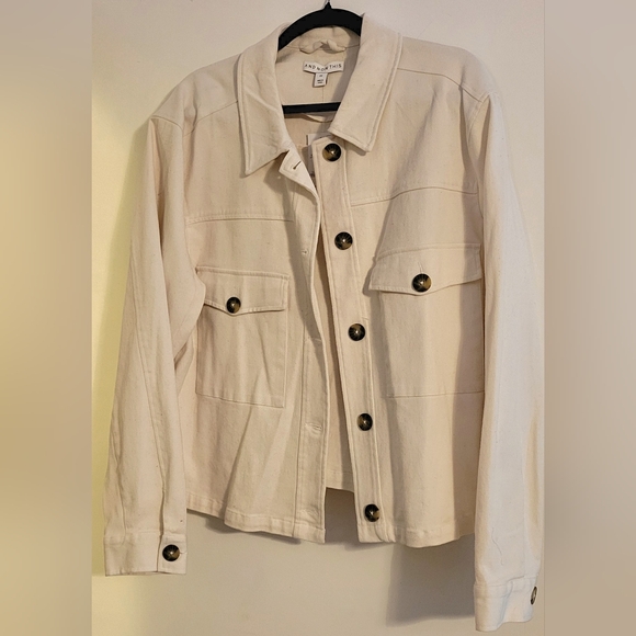 And Now This | Jackets & Coats | And Now This Bleach Sand Button Up ...